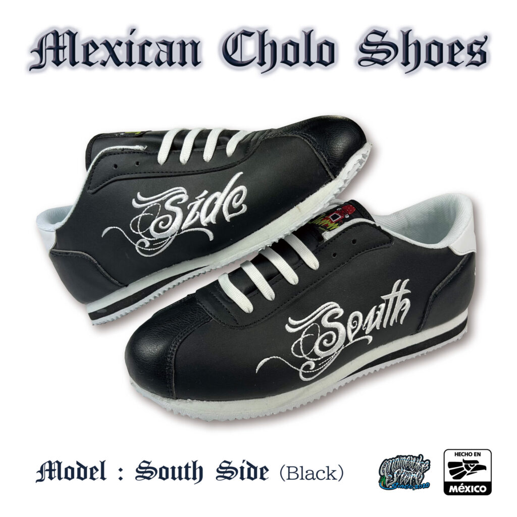 【Mexican Cholo Shoes】South Side スニーカー Black メキシコ産 Cortez コルテッツ Chicano ...