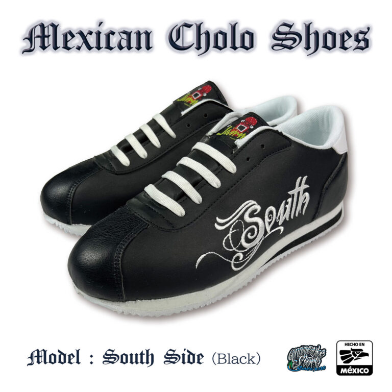 【Mexican Cholo Shoes】South Side スニーカー Black メキシコ産 Cortez コルテッツ Chicano ...