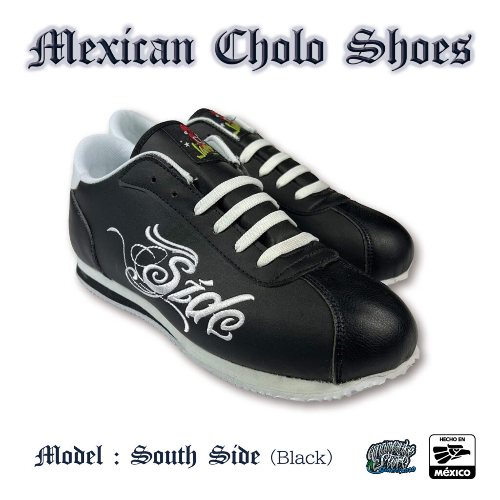 【Mexican Cholo Shoes】South Side スニーカー Black メキシコ産 Cortez コルテッツ Chicano ...