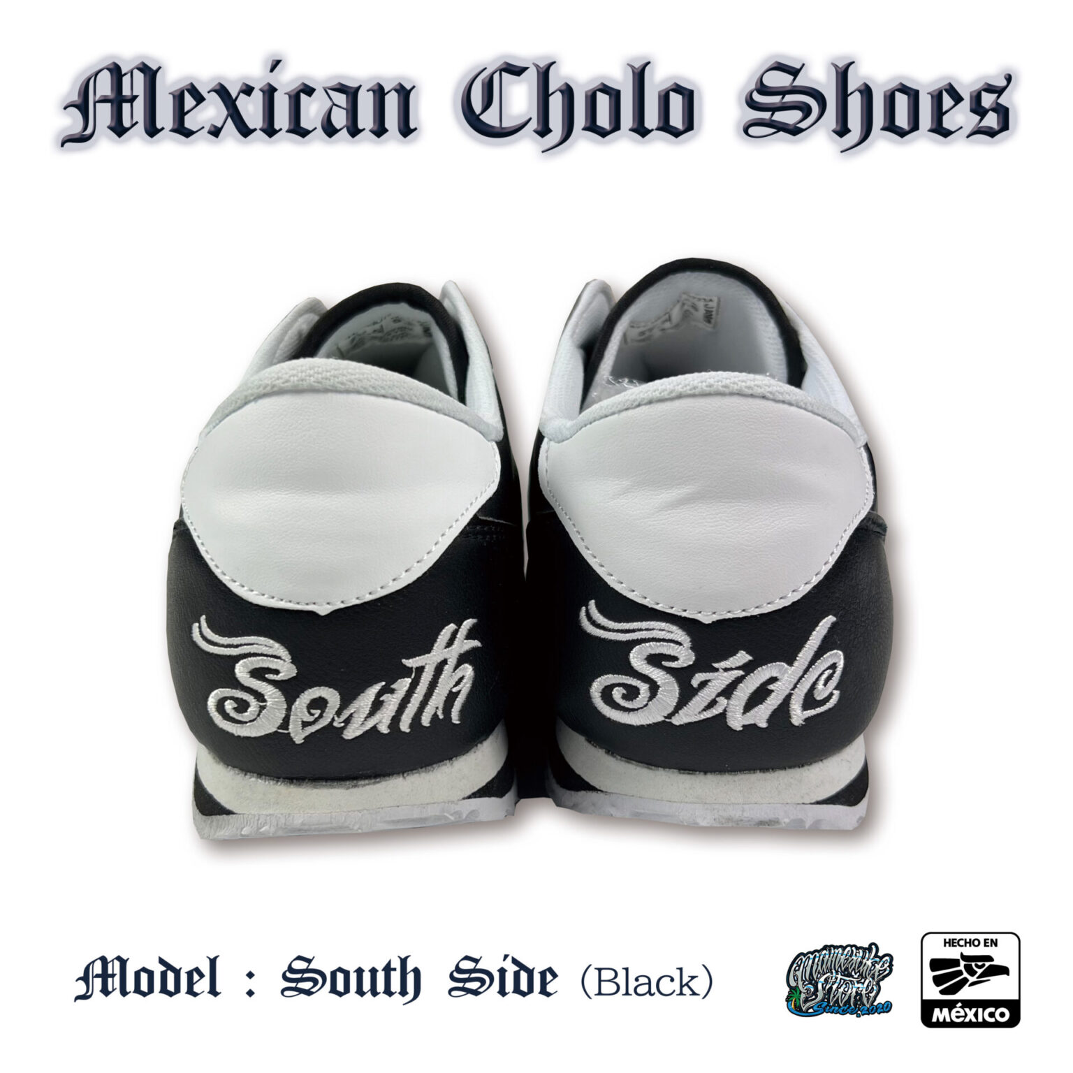 【Mexican Cholo Shoes】South Side スニーカー Black メキシコ産 Cortez コルテッツ Chicano ...