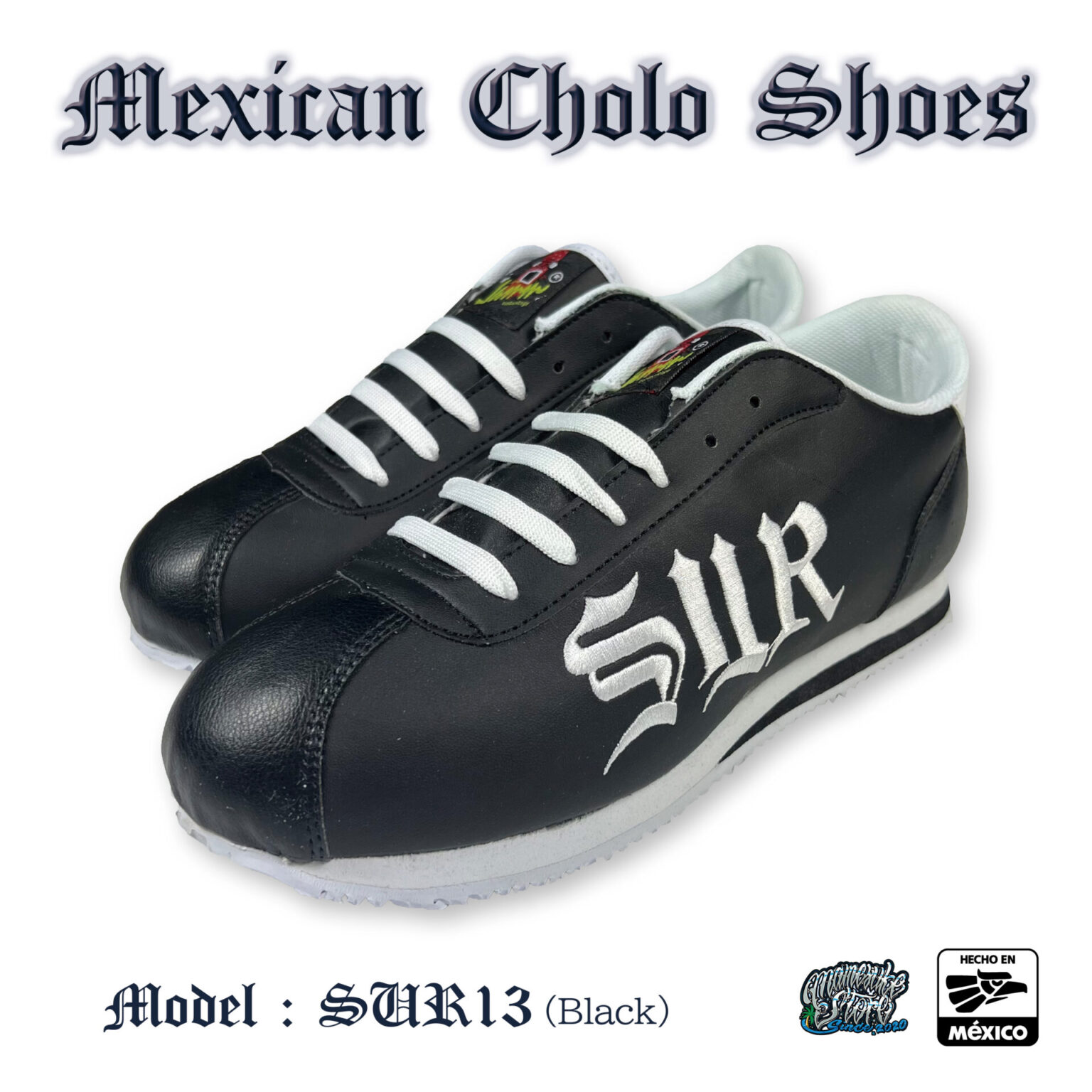 35%OFF【Mexican Cholo Shoes】SUR13 Black 黒 スニーカー メキシコ産 Cortez コルテッツ ...