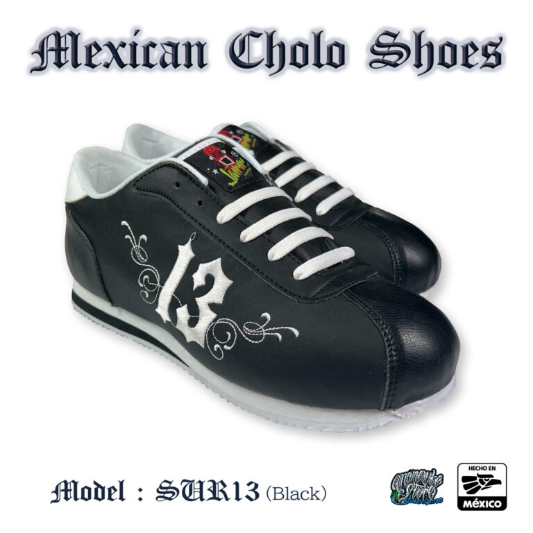 35%OFF【Mexican Cholo Shoes】SUR13 Black 黒 スニーカー メキシコ産 Cortez コルテッツ ...