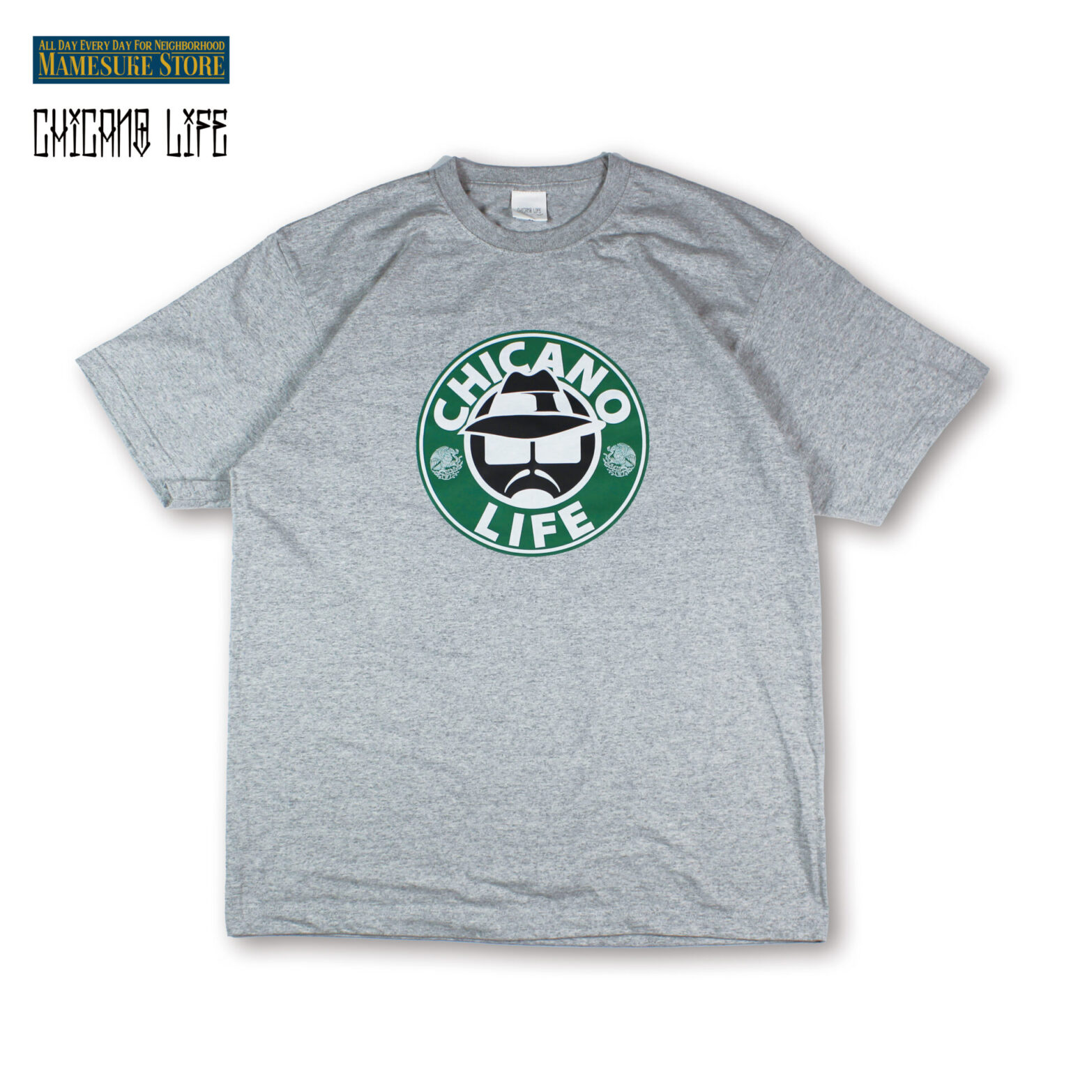 【Chicano Life】Face Logo S/S T-Shirt Gray グレー チカーノライフ DJSantana chicano ...